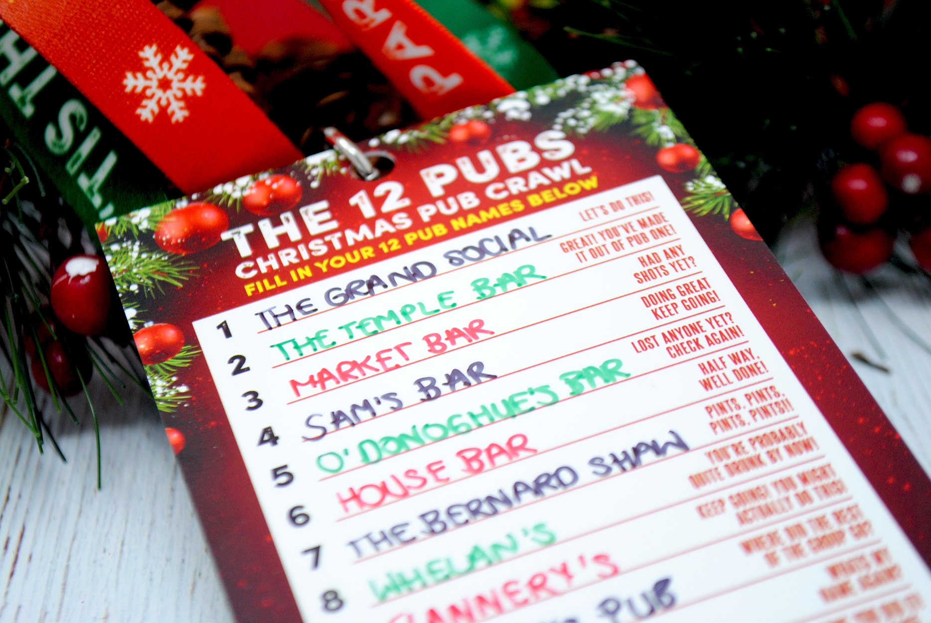 The 12 Pubs Of Christmas Pub Crawl Party Favours WEDFEST The 12 Pubs Of Christmas Pub Crawl Party Favours WEDFEST