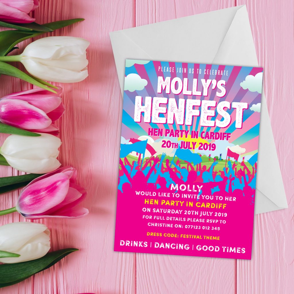henfest festival hen party invitation | WEDFEST - Festival Themed ...