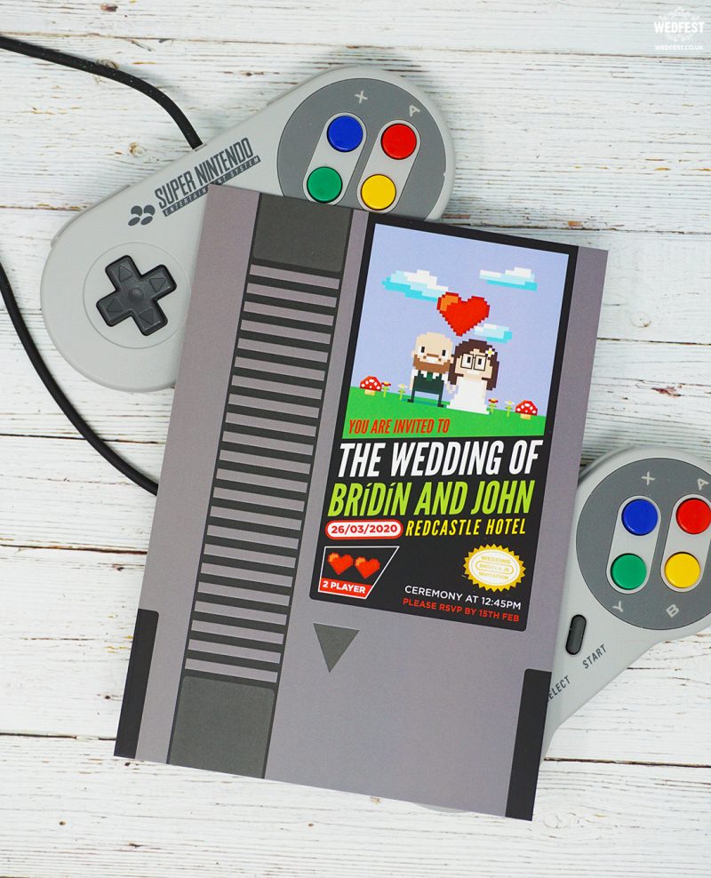 Retro Gamers Nintendo Video Game Wedding Invitations | WEDFEST