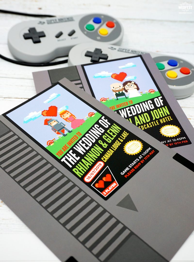Retro Gamers Nintendo Video Game Wedding Invitations | WEDFEST